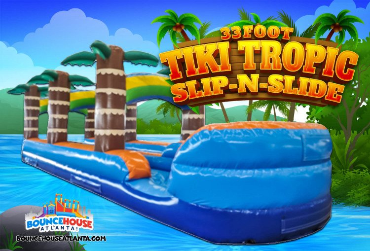 33' Tiki Tropic Dual Lane Slip N Slide - Josh's Inflatable Rentals and ...